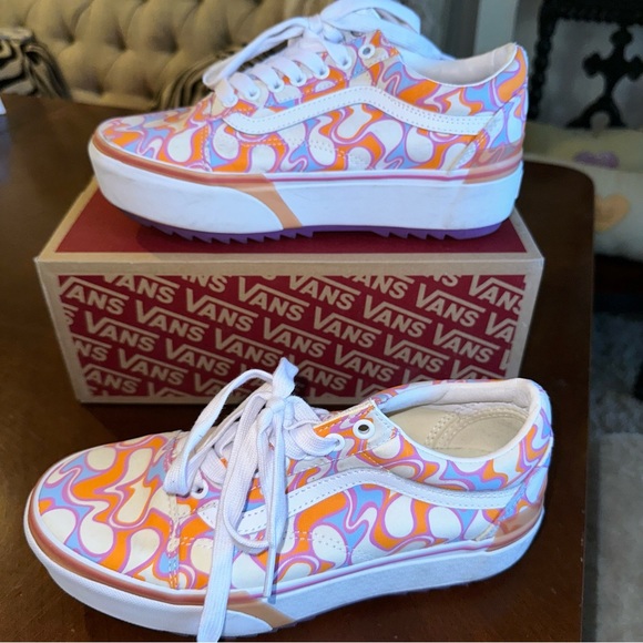 Vans | Shoes | 85 Vans Old Skool Stacked Orange Uv Ink Activated ...